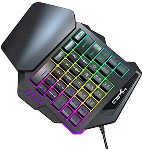 Docooler HXSJ V100 Mini 35Keys One Handed Membrane Gaming Keyboard, B ...